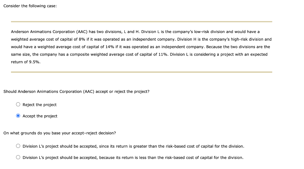 Solved Consider the following case: Anderson Animations | Chegg.com