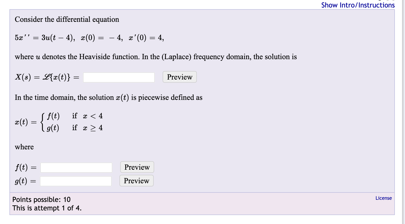 Solved Show Intro/Instructions Consider the differential | Chegg.com