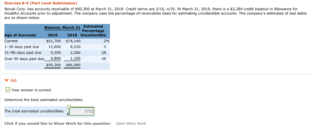 Solved Exercise 8-6 (Part Level Submission) Novak Corp. has | Chegg.com