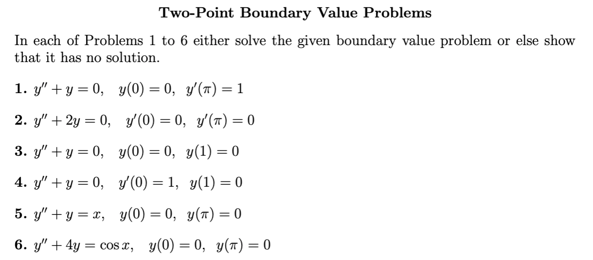 Solved Two-Point Boundary Value Problems In each of Problems | Chegg.com