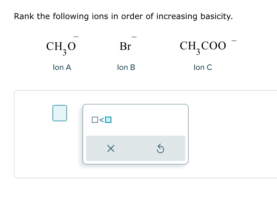 Solved Rank the following ions in order of increasing | Chegg.com