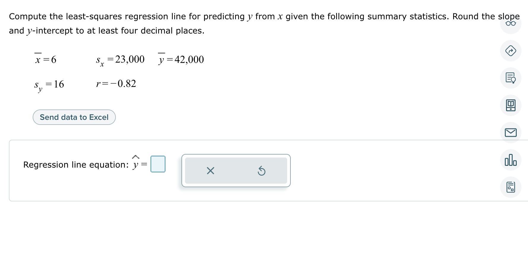 Solved Compute the least-squares regression line for | Chegg.com