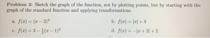 Solved Problem 3: Sketch the graph of the function, not by | Chegg.com