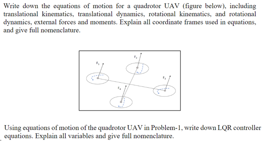 Solved Write down the equations of motion for a quadrotor | Chegg.com