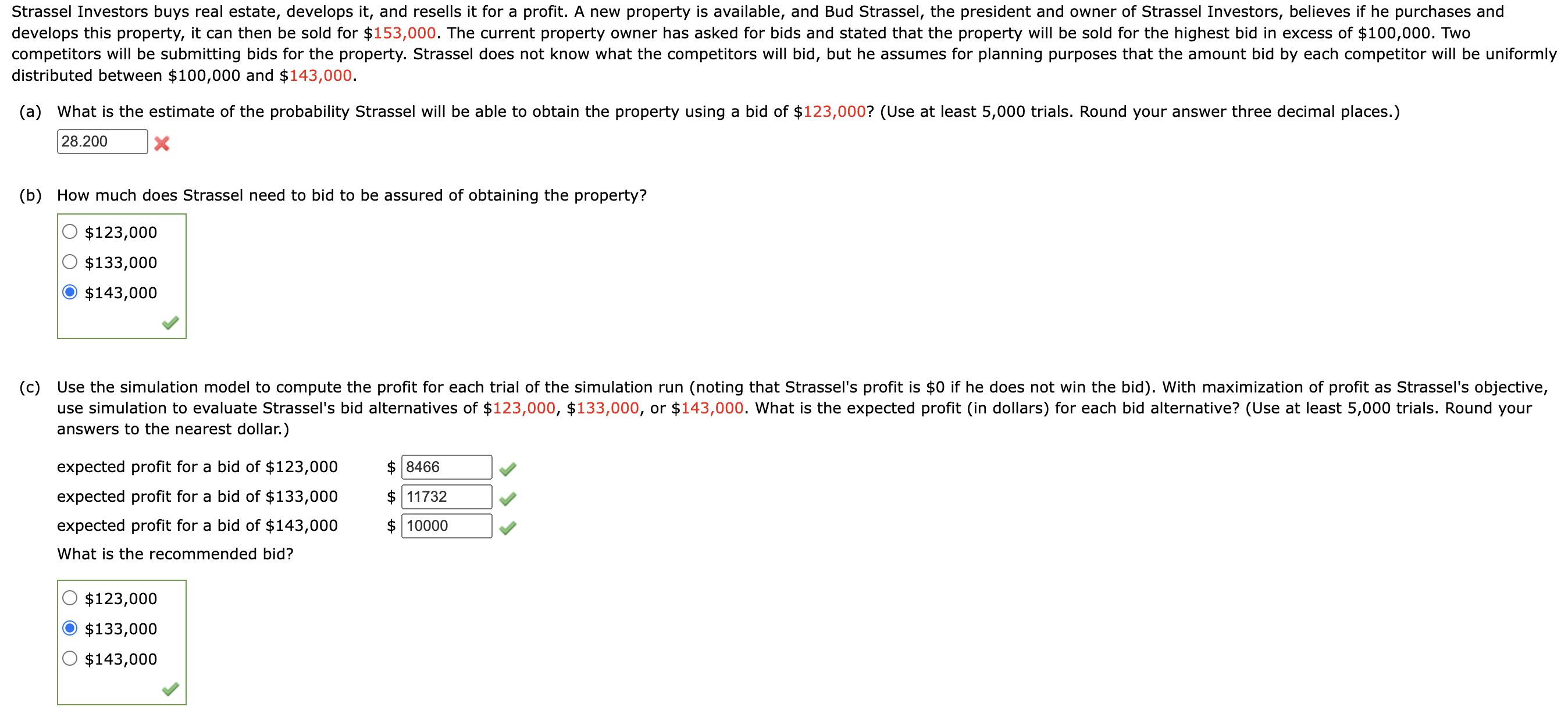 Solved distributed between $100,000 and $143,000. (b) How | Chegg.com