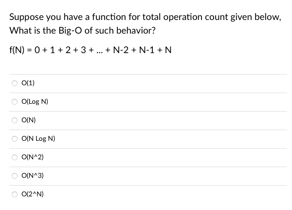 Solved Suppose you have a function for total operation count | Chegg.com