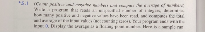 Solved (Count po *5.1 (Count positive and negative numbers | Chegg.com