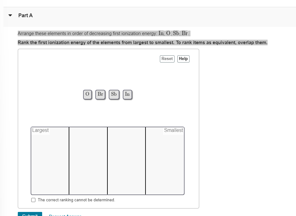 Solved Arrange these elements in order of decreasing first | Chegg.com