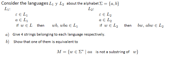Solved Consider the languages L1 y L2 about the alphabet | Chegg.com