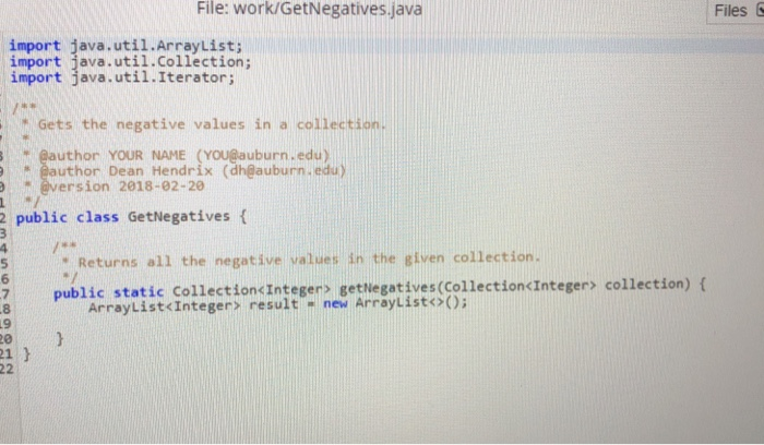 Solved Implement the body of the following class to get all | Chegg.com
