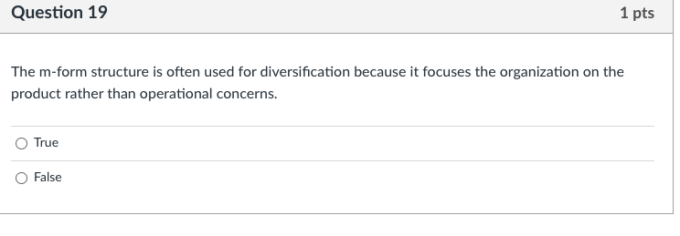 Solved Question 19 1 pts The m-form structure is often used | Chegg.com