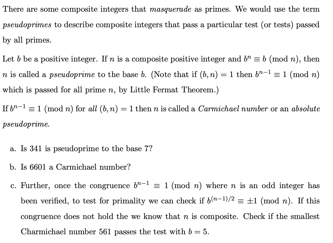 Solved There are some composite integers that masquerade as | Chegg.com