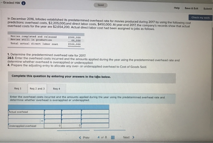 Solved - Graded HW Saved Help Save &Exit Submit Check my | Chegg.com