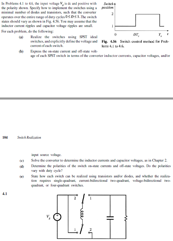 Solved In Problems 4.1 to 4.6, the input voltage V is dc and | Chegg.com