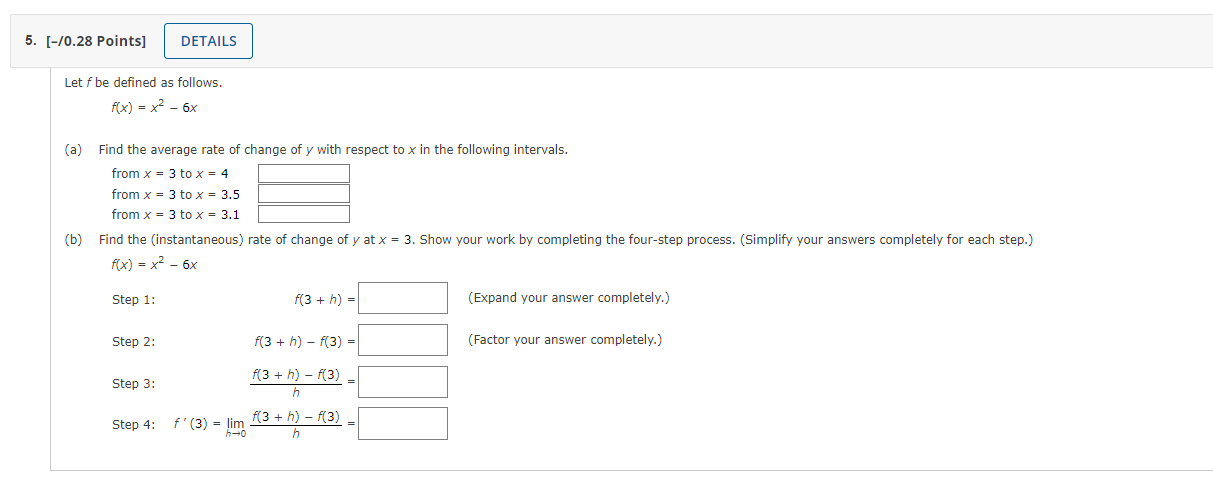 Solved Let f be defined as follows. f(x)=x2−6x (a) Find the | Chegg.com