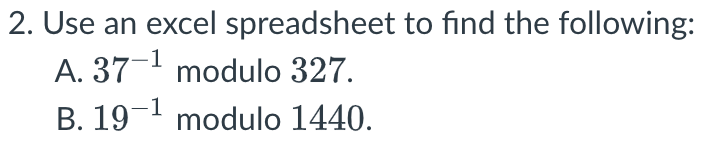 Solved 2. Use an excel spreadsheet to find the following: A. | Chegg.com