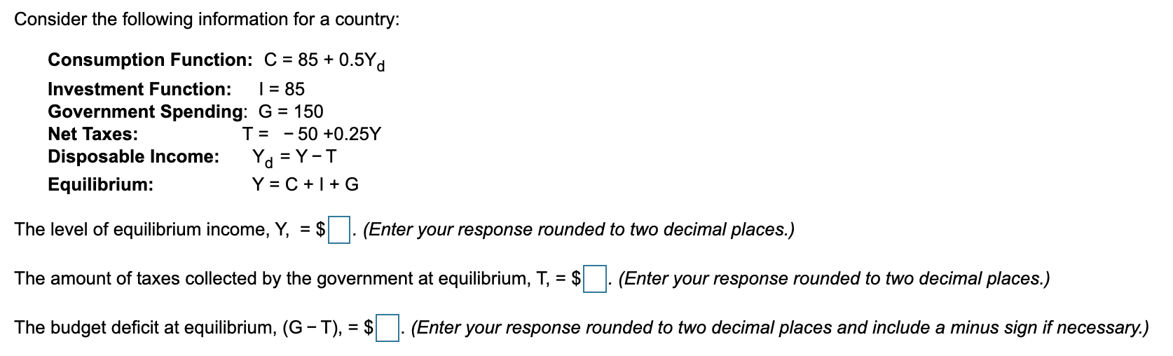 Solved Consider the following information for a country: | Chegg.com