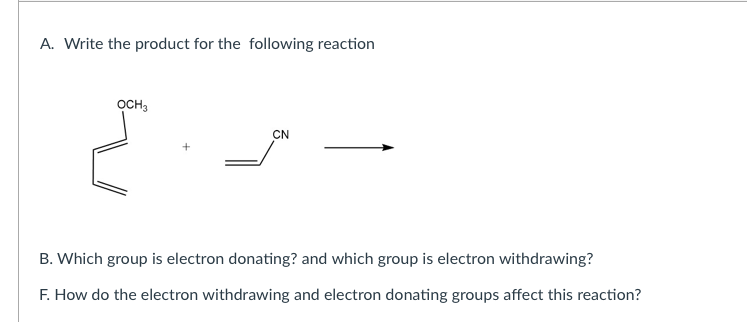 Solved A. Write the product for the following reaction OCH3 | Chegg.com