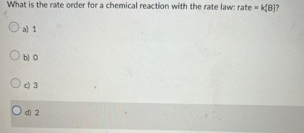 Solved What is the rate order for a chemical reaction with | Chegg.com