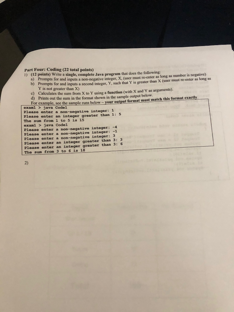 Solved Part Four: Coding (22 total points) 1) (12 points) | Chegg.com