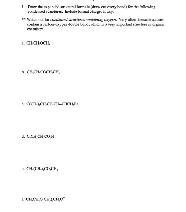 Solved Draw the expanded structural formula (draw out every | Chegg.com