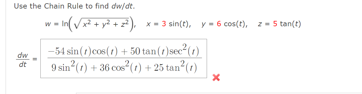 Solved Use the Chain Rule to find | Chegg.com
