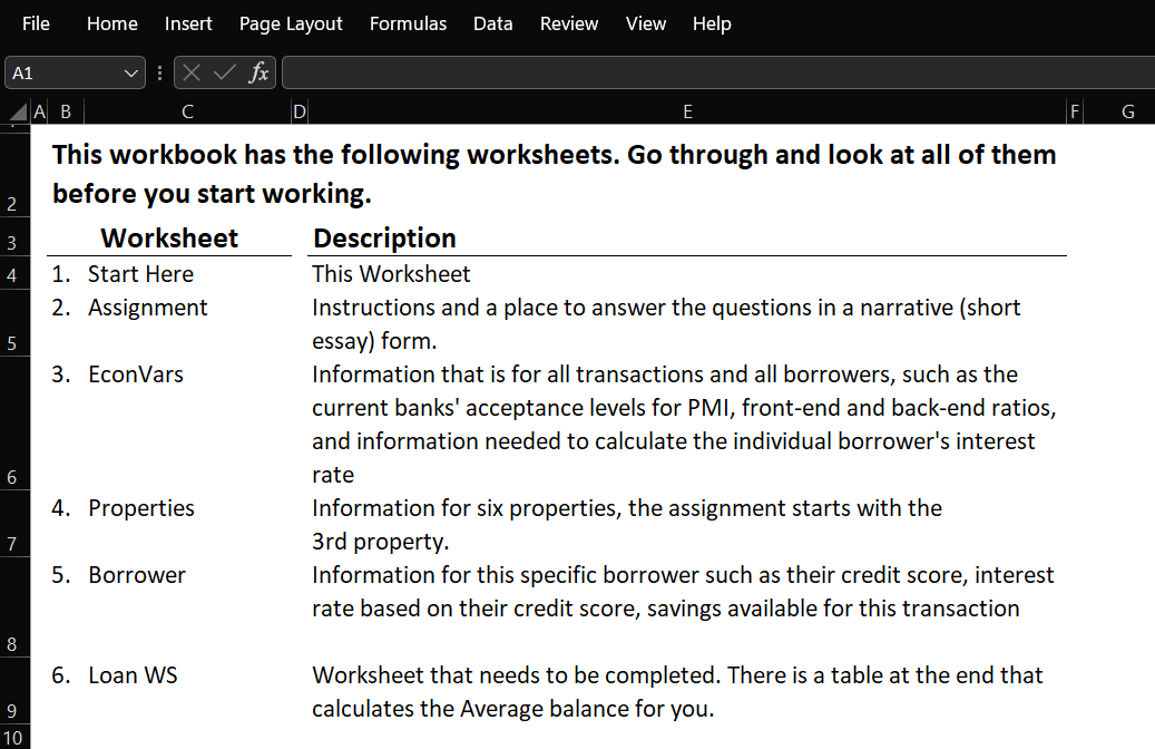 This workbook has the following worksheets. Go | Chegg.com