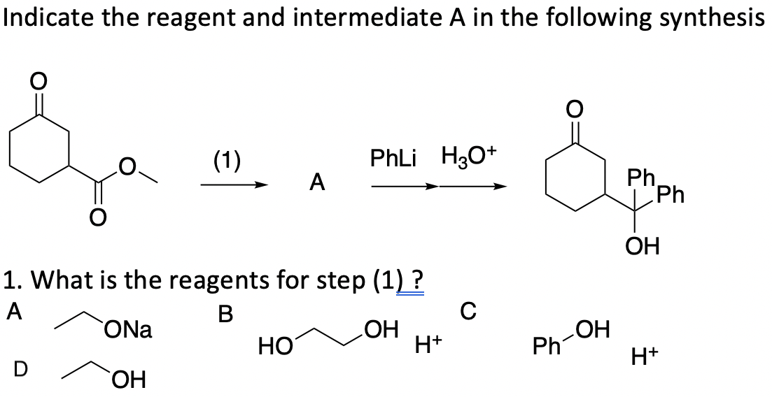 Solved Indicate the reagent and intermediate A in the | Chegg.com