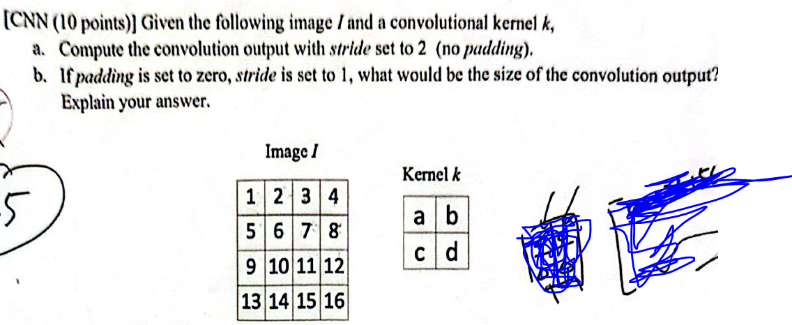 Solved [CNN (10 ﻿points)] ﻿Given the following image I and a | Chegg.com