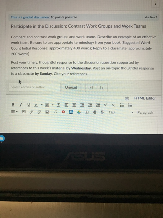 Solved This is a graded discussion: 10 points possible due | Chegg.com