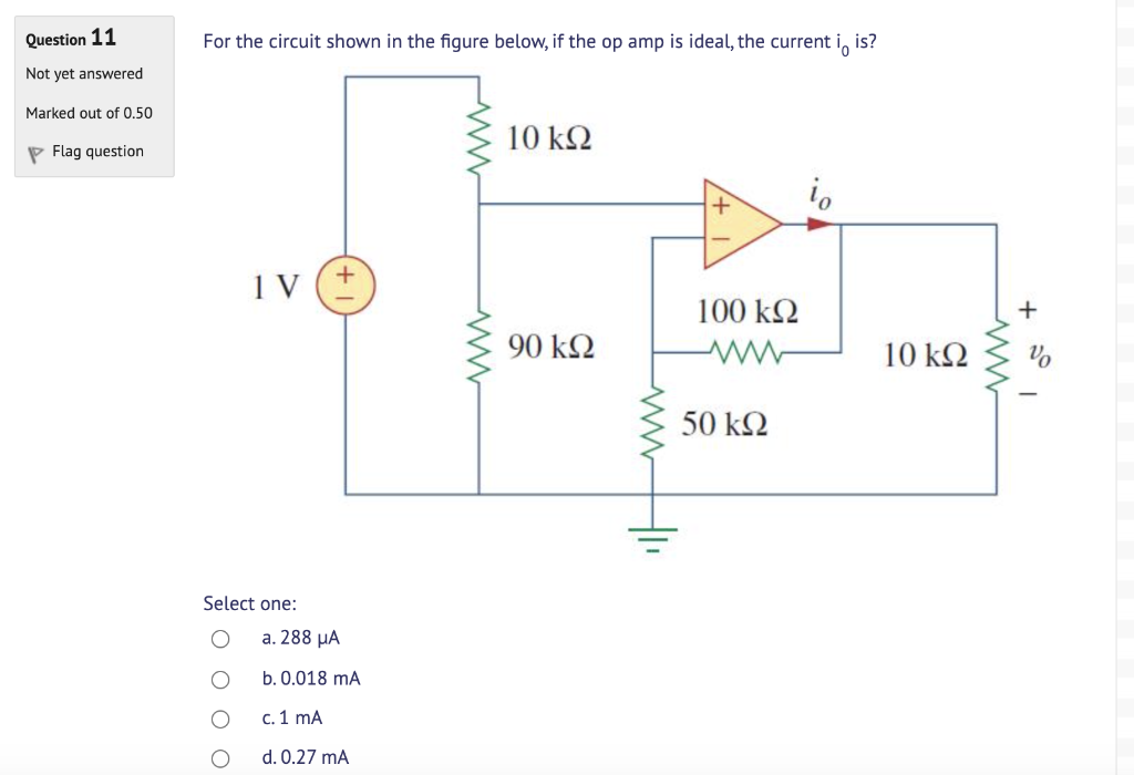 Solved Question 11 For the circuit shown in the figure | Chegg.com