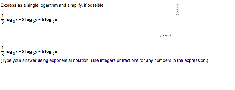 Solved Express as a single logarithm and simplify, if | Chegg.com