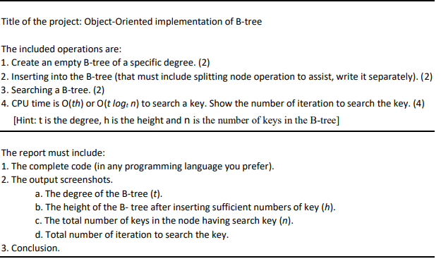 Solved Title Of The Project Object Oriented Implementation 6469