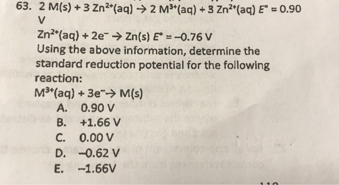 Solved 24 Zn2+(aq) + 2e--> Zn(s) E。--0.76 V Using the above | Chegg.com