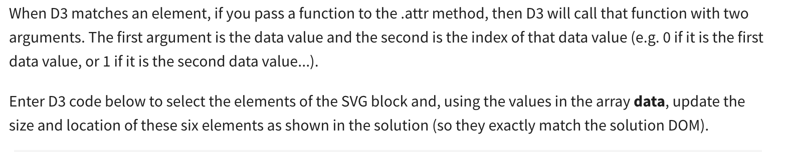 Solved When D3 matches an element, if you pass a function to | Chegg.com