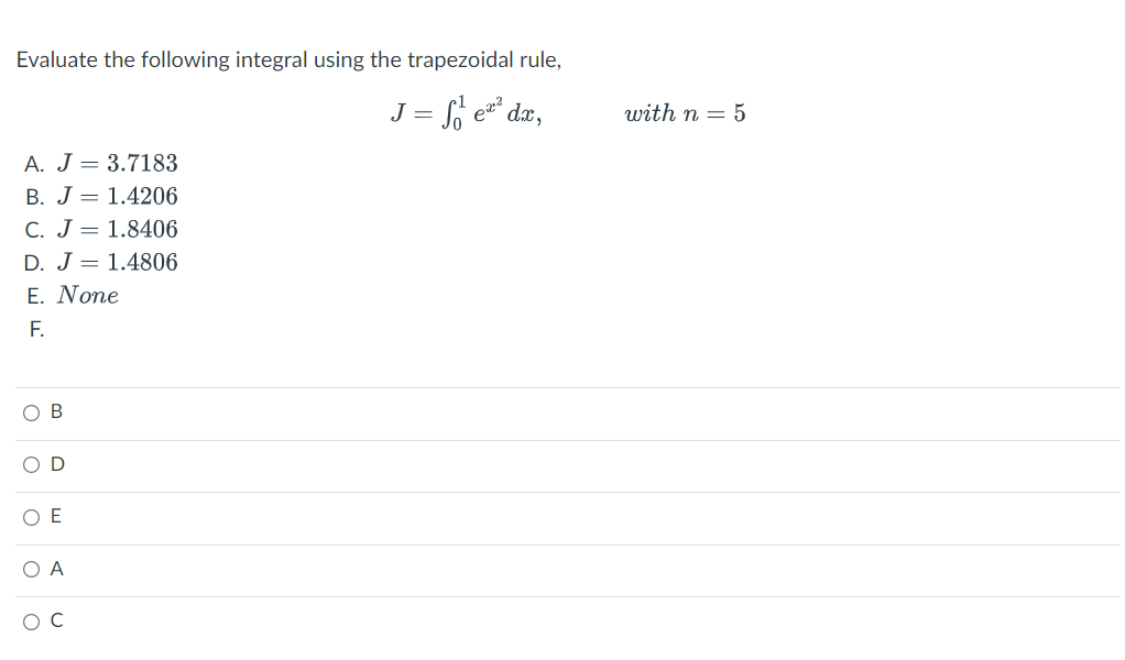 Solved Evaluate the following integral using the trapezoidal | Chegg.com
