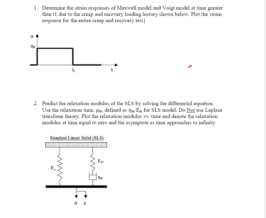 Solved Determine the strain responses of Maxwell model and | Chegg.com
