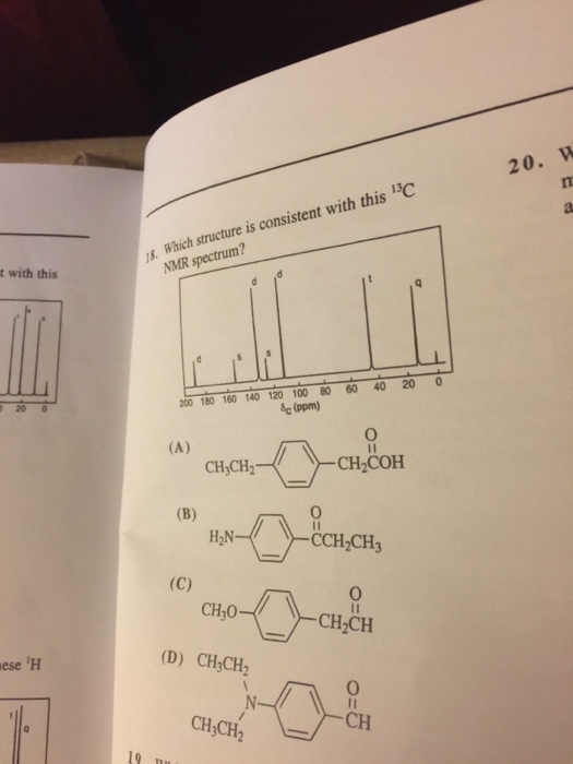 Solved Which structure consistent with this ^13C is NMR | Chegg.com