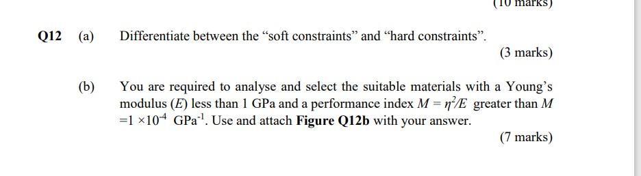 Solved marks) Q12 (a) Differentiate between the "soft | Chegg.com