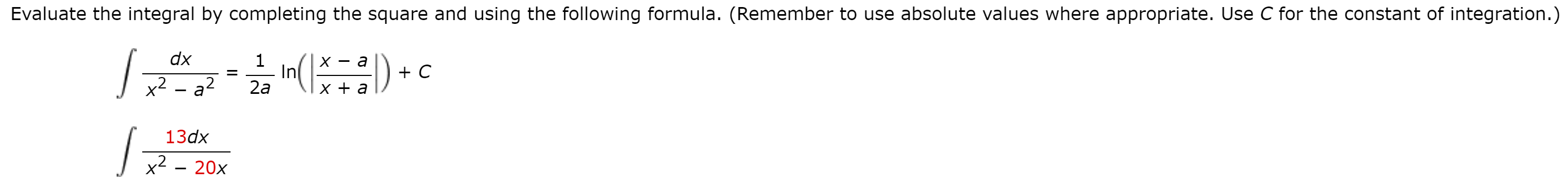 Solved Evaluate the integral by completing the square and | Chegg.com