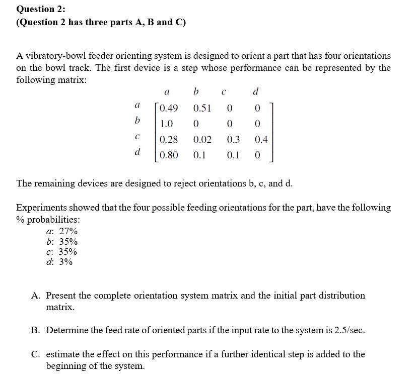 Question 2: (Question 2 has three parts A, B and C) A | Chegg.com