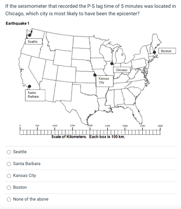 Solved If the seismometer that recorded the P-S lag time of | Chegg.com