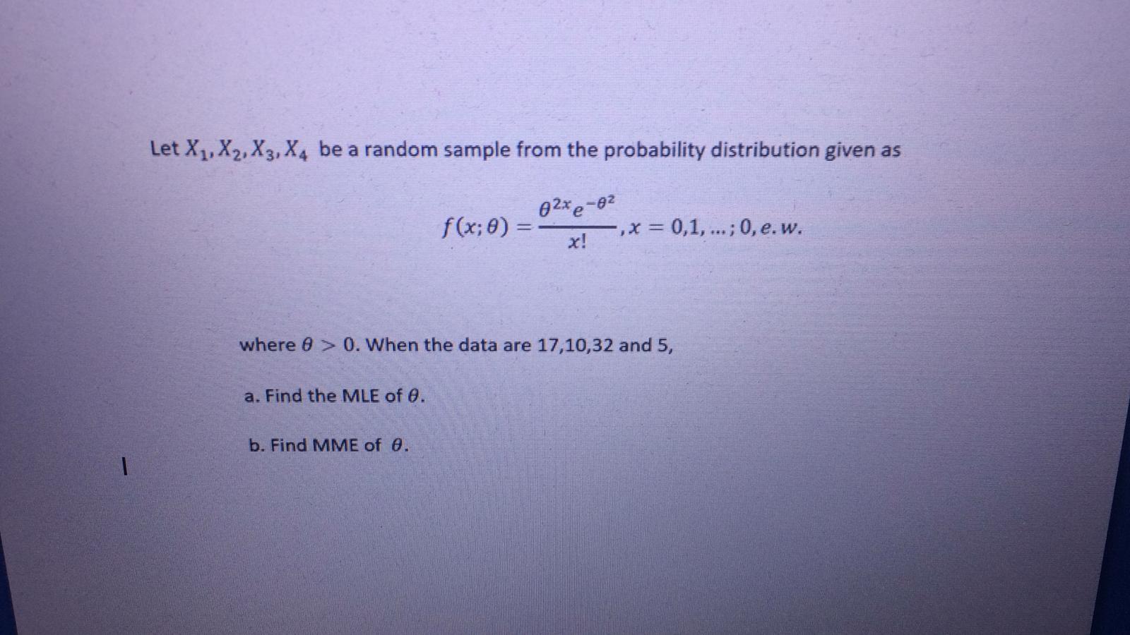 Let X1,X2,X3,X4 be a random sample from the | Chegg.com