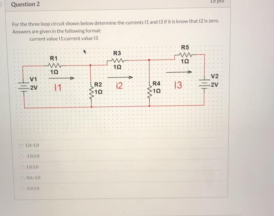 Solved Question 2 13 pts For the three loop circuit shown | Chegg.com