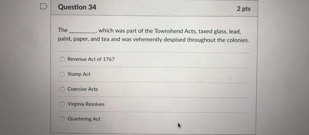 Solved Question 34 2 pts The, paint, paper, and tea and was | Chegg.com