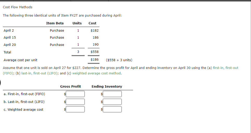 Solved Periodic Inventory Using FIFO, LIFO, and Weighted | Chegg.com