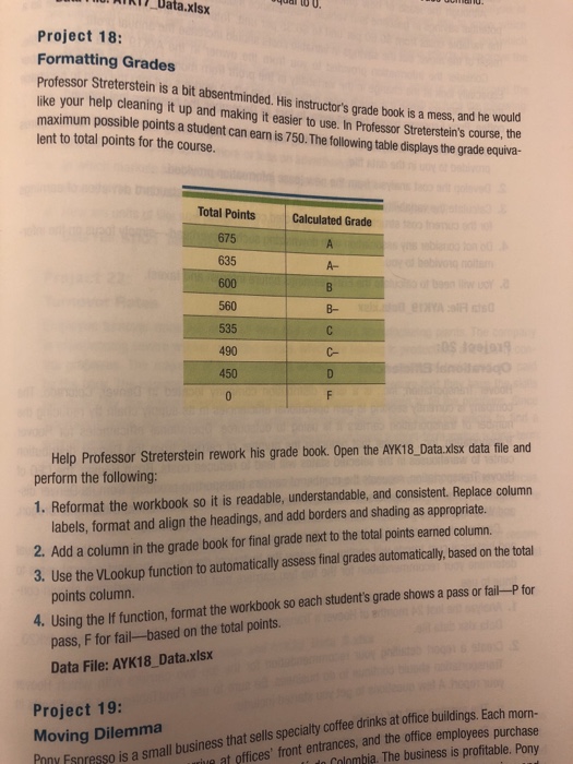 Solved use the VLOOKUP function to automatically asses final | Chegg.com