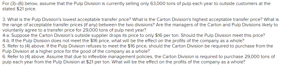 Solved Problem 11-20 (Algo) Transfer Price with an Outside | Chegg.com