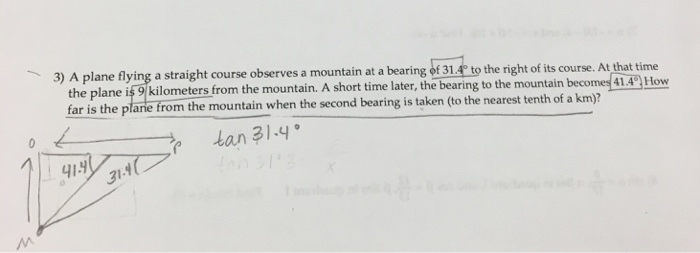 Solved 3) A plane flying a straight course observes a | Chegg.com