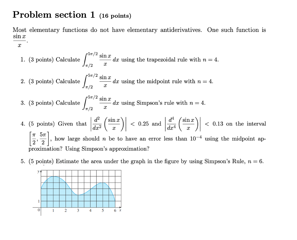 Solved Problem section 1 (16 points) Most elementary | Chegg.com